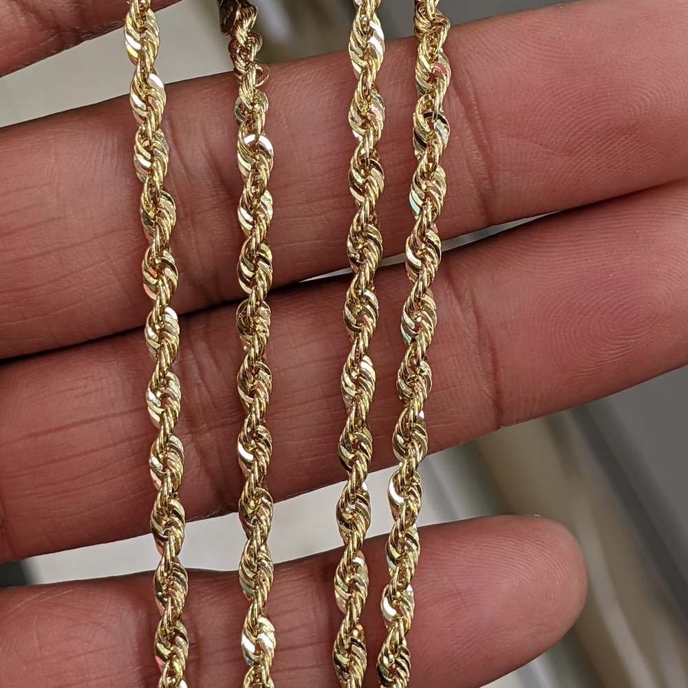 10k Real Gold Rope Chain - Gem
